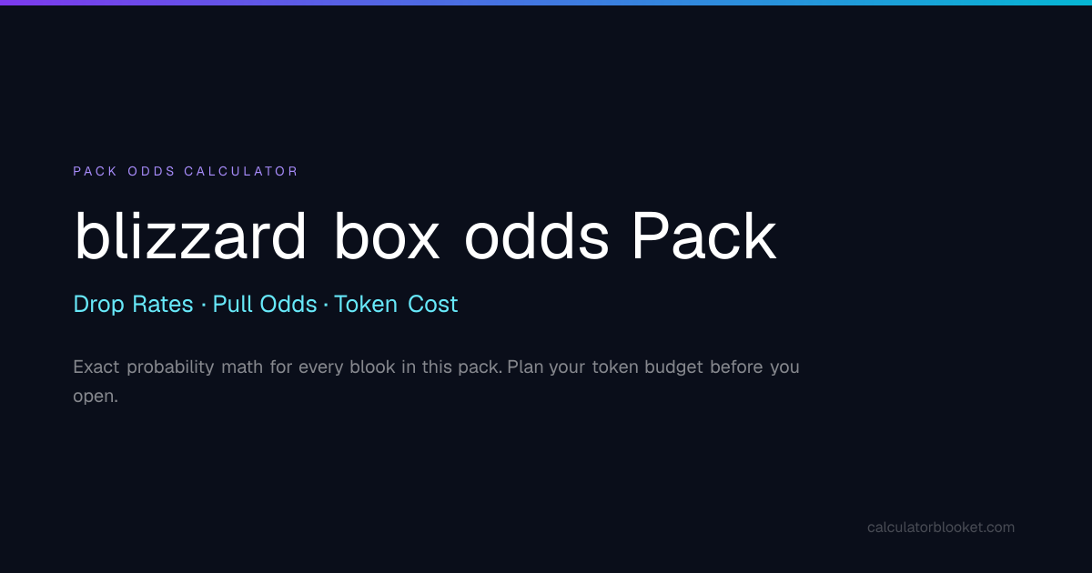 Blizzard Pack Odds 2026 — Drop Rates & Free Calculator